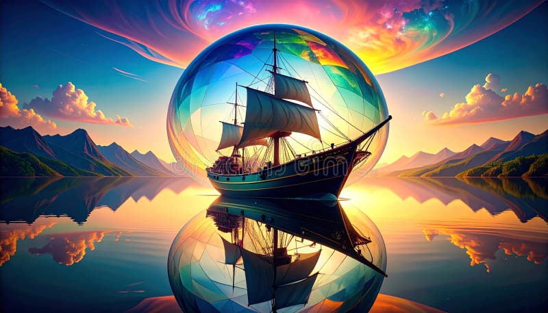 The Inverted Horizon stock illustration. Illustration of voyage - 385483433