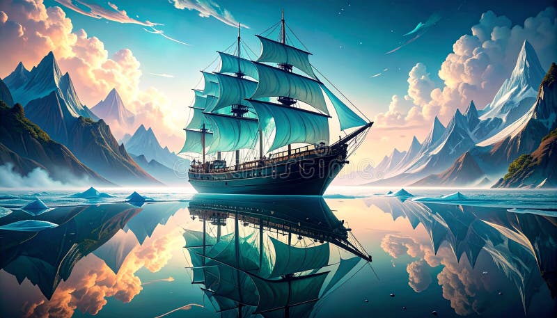 The Inverted Horizon stock illustration. Illustration of ocean - 385483453