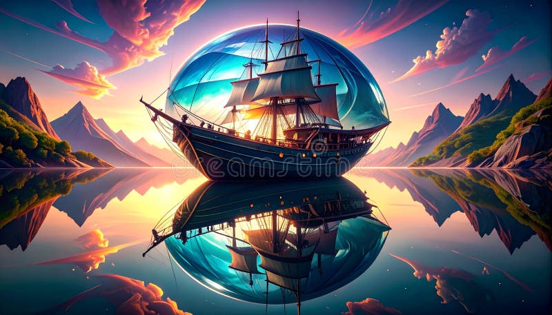 The Inverted Horizon stock illustration. Illustration of sunlight ...