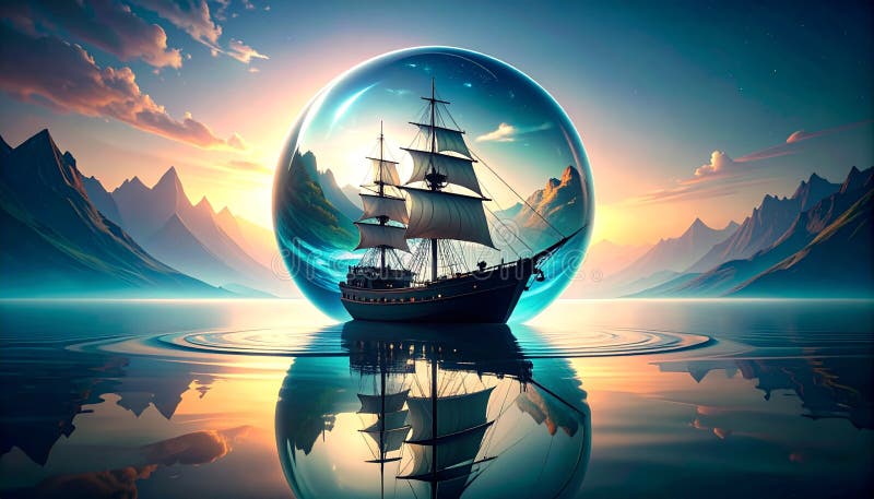 The Inverted Horizon stock illustration. Illustration of sunlight ...