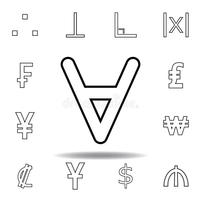 Inverted Letter A Icon. Thin Line Icons Set For Website Design And ...