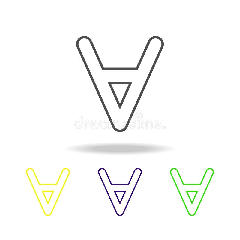Inverted Letter a Multicolored Icons. Thin Line Icon for Website Design ...