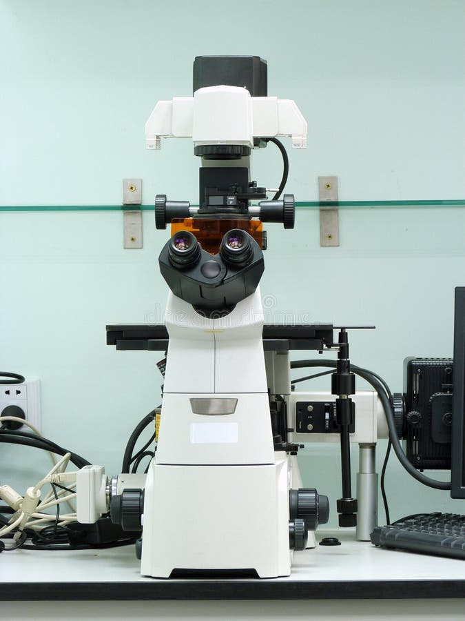 Inverted Microscope Objectives Stock Image - Image of microscopy ...
