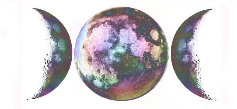 Inverted Moon Half and Full Moon Phase Stock Image - Image of ball ...