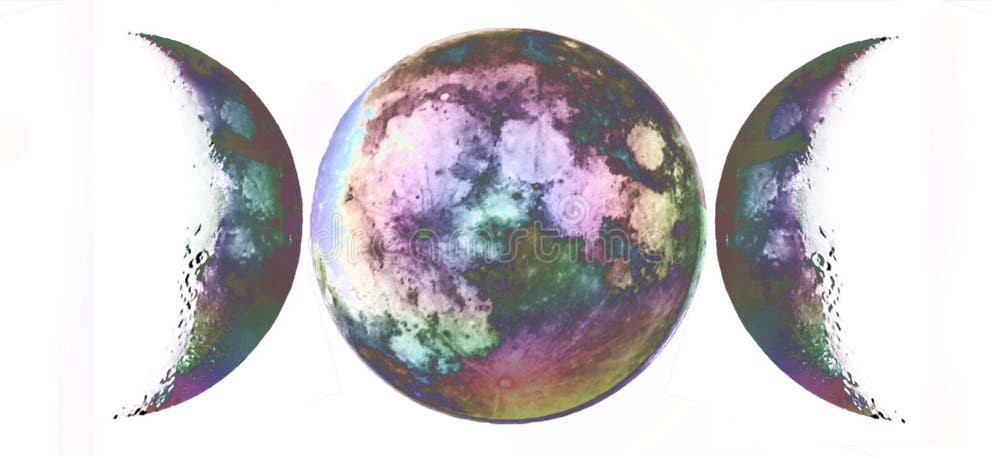 Inverted Moon Half and Full Moon Phase Stock Image - Image of ball ...