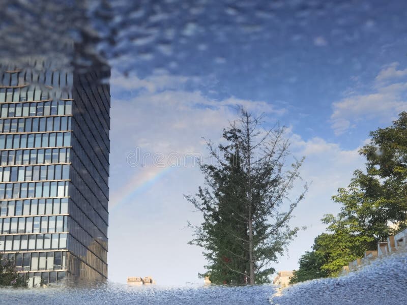 Inverted Reflection in Water Stock Image - Image of inverted, downtown ...