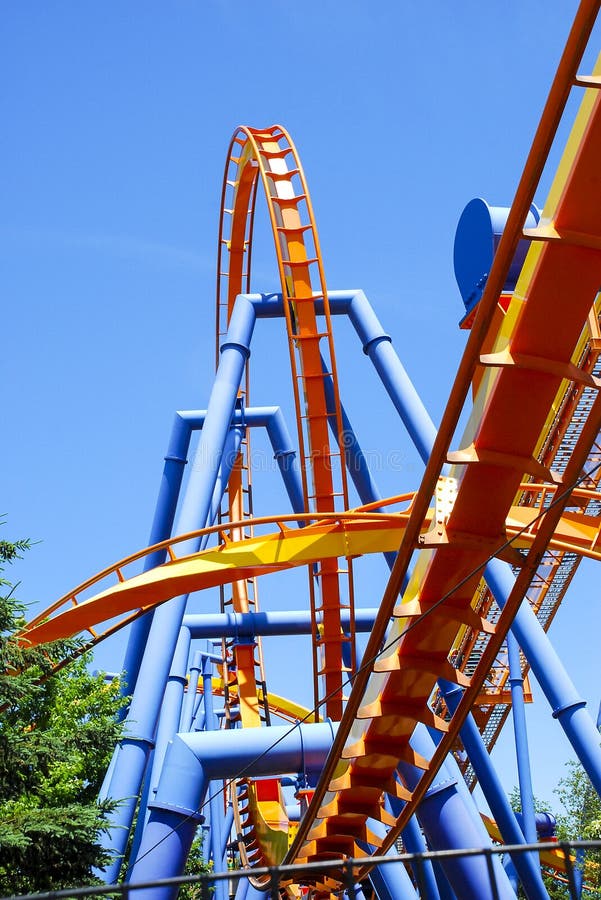 Inverted Roller Coaster Loop Stock Photo - Image of seekers, upside ...