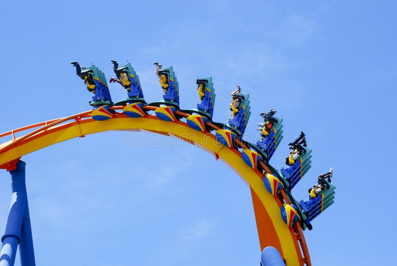 Inverted Roller Coaster Loop Stock Photo - Image of seekers, upside ...
