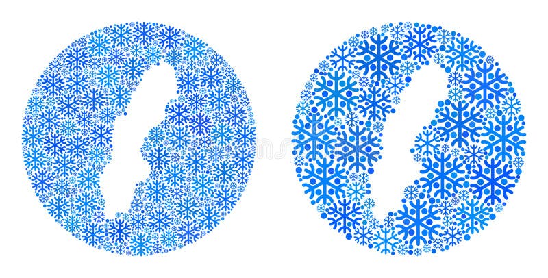 Inverted Round Sweden Map - Snow Collage with Subtracted Space Stock ...