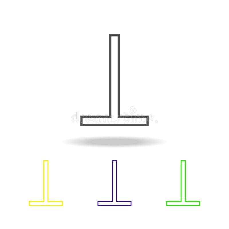 Inverted T Multicolored Icons. Thin Line Icon for Website Design and ...