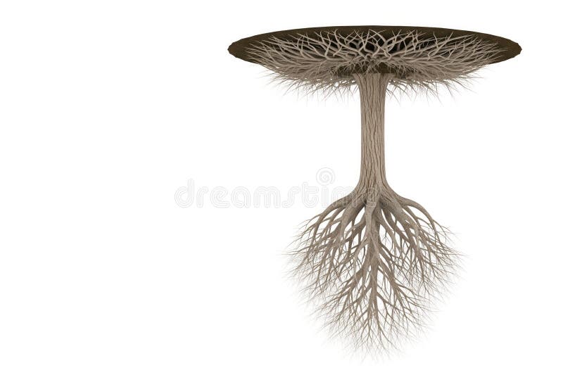 An Inverted Tree with Branches Going Up. Space for Text. Stock Photo ...