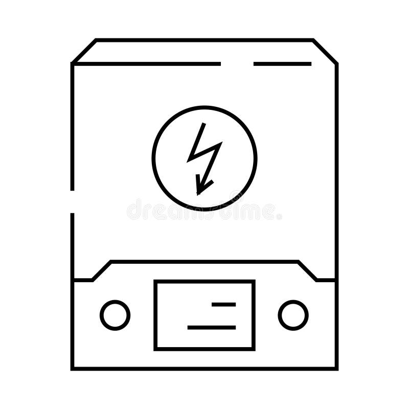 Inverter Solar Panel Line Icon Vector Illustration Stock Illustration ...