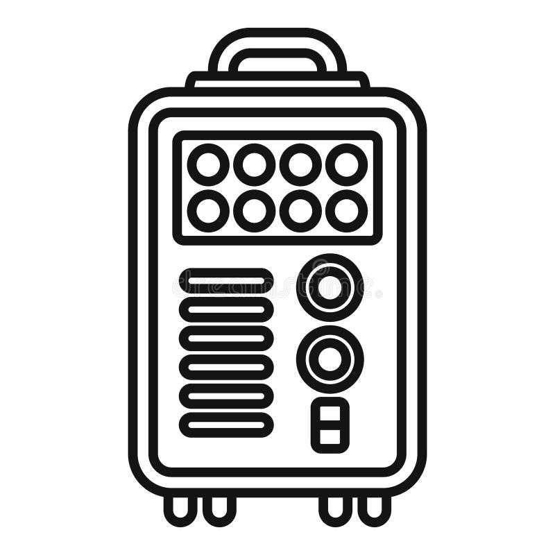 Inverter Welding Machine Icon in Outline Style Showing Welding ...