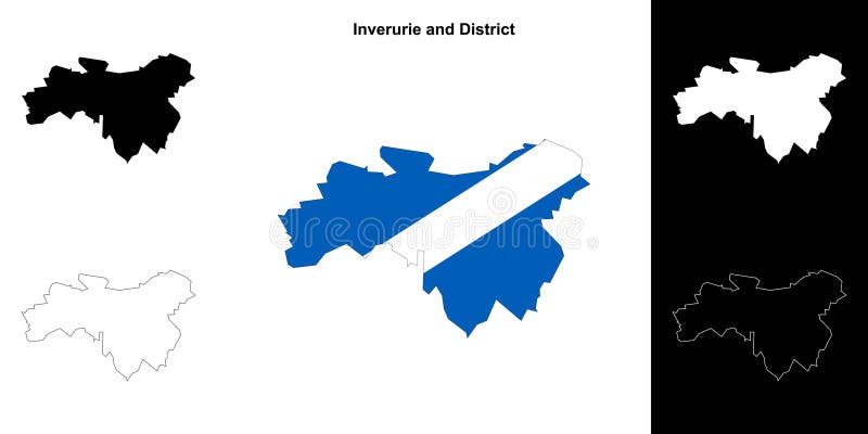 Inverurie and District Outline Map Stock Vector - Illustration of empty ...