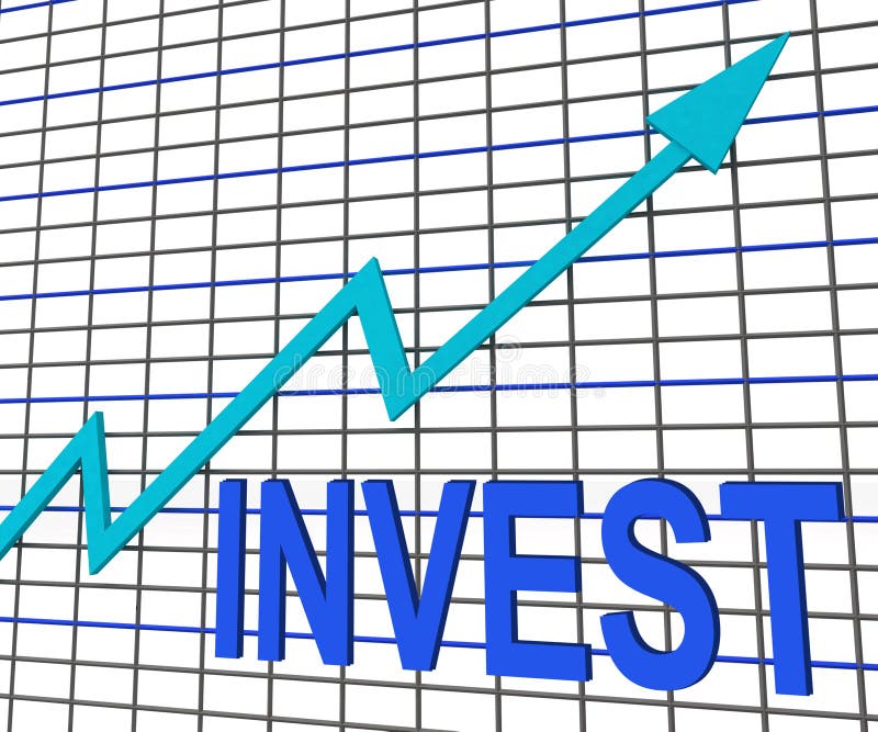Invest Chart Graph Shows Increase Investment Stock Illustration ...