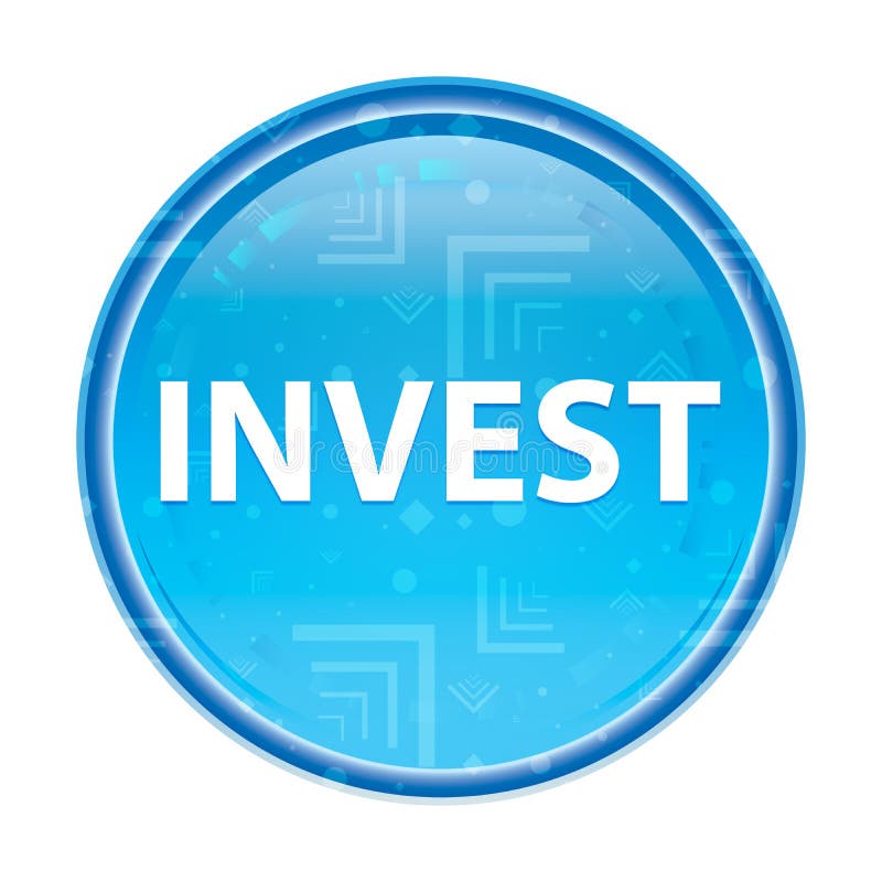 Invest Floral Blue Round Button Stock Illustration - Illustration of ...