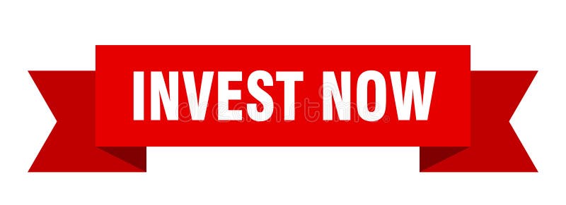 Invest now ribbon. stock vector. Illustration of ribbon - 191264072