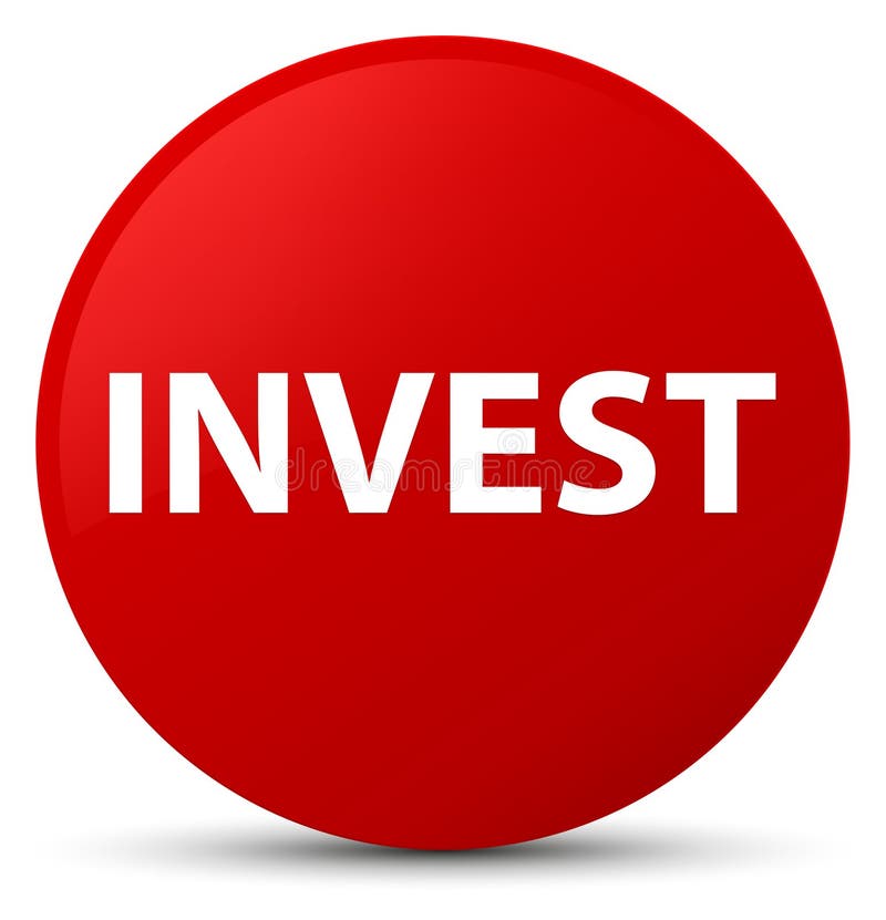 Invest red round button stock illustration. Illustration of text ...