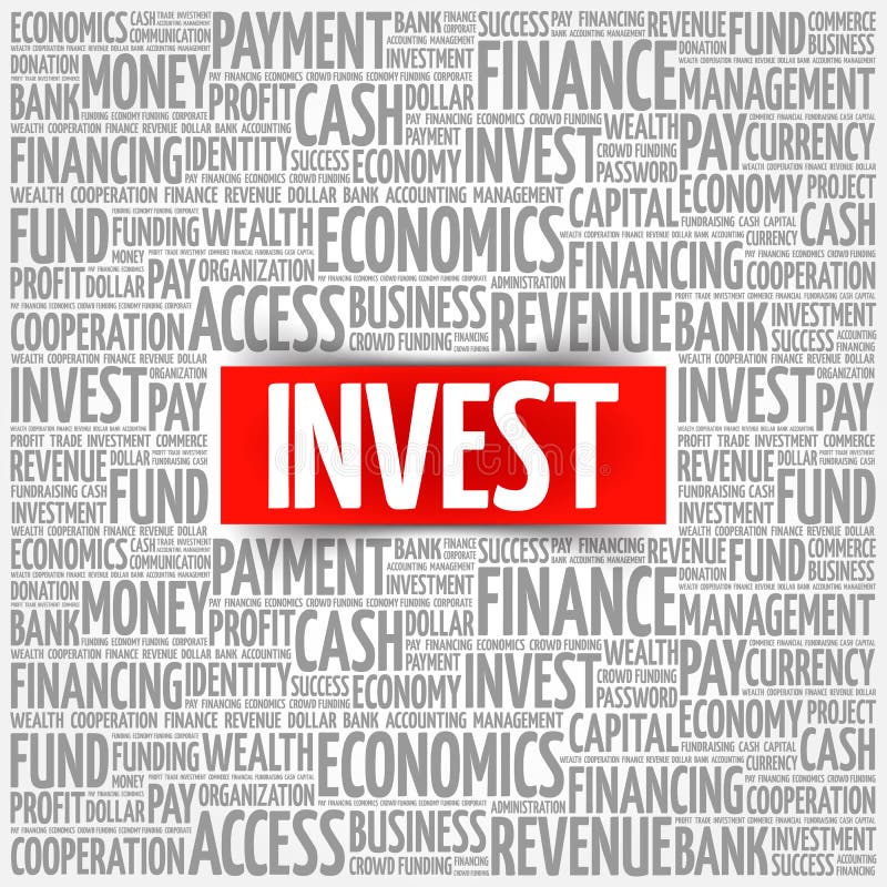 INVEST word cloud stock illustration. Illustration of deposit - 207089221