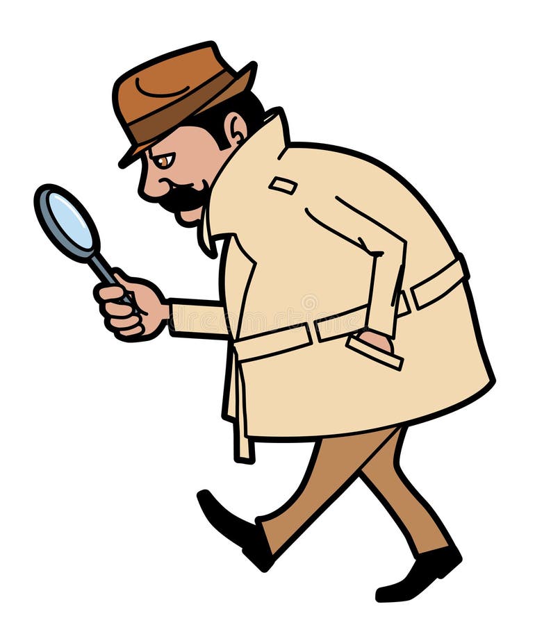 Investigateur Recherchant Des Indices Illustration de Vecteur ...