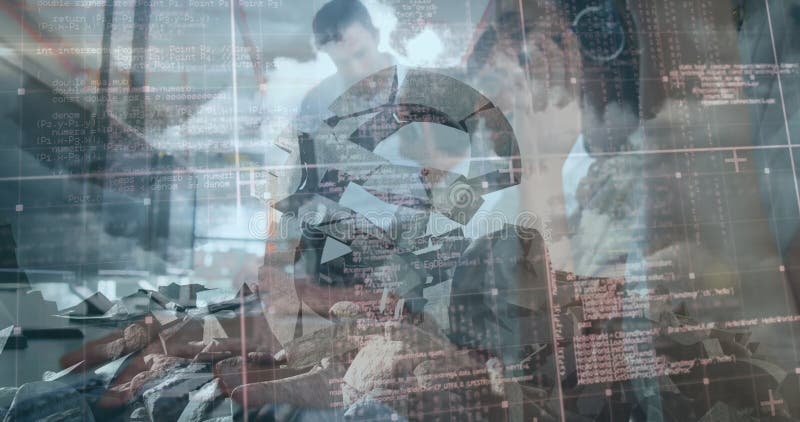 Investigating Four Researchers Analyzing Rock Fragments at Conference ...