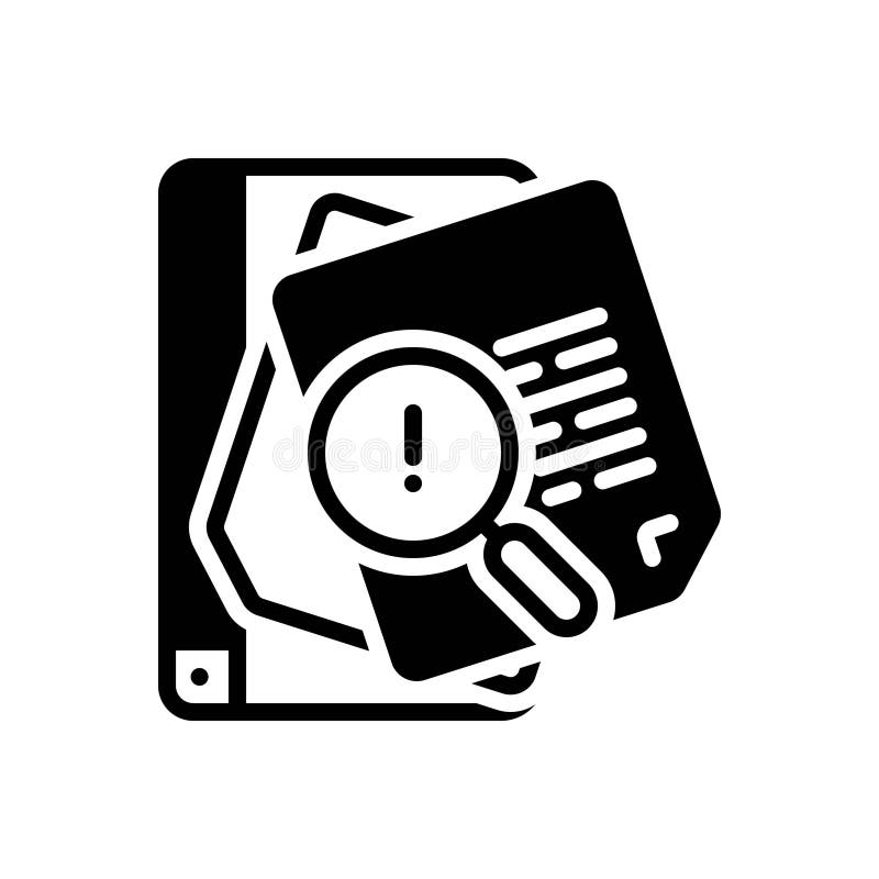 Black Solid Icon for Investigation, Inquiry and Case Stock Illustration ...