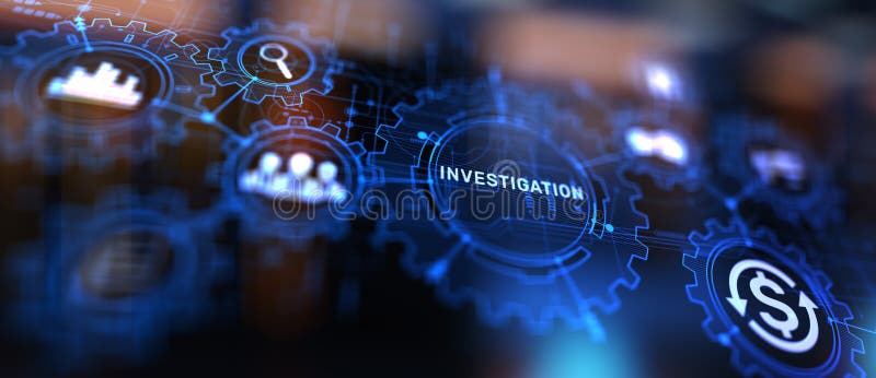 Investigation Inspection Audit Business Concept on Virtual Screen Stock ...