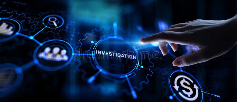 Investigation Inspection Audit Business Concept on Virtual Screen Stock ...