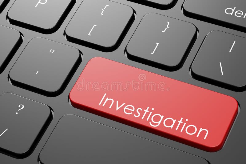 Investigation on Red Laptop Keyboard Stock Illustration - Illustration ...