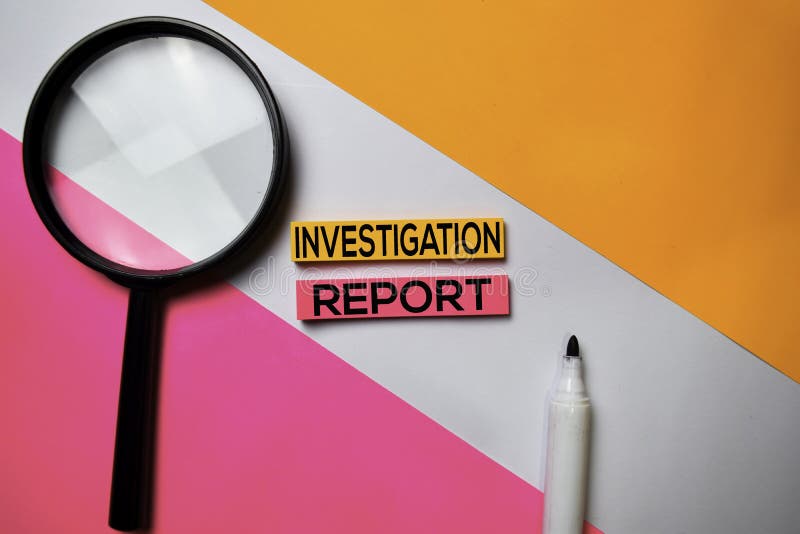 Investigation Report Text on Sticky Notes with Color Office Desk ...