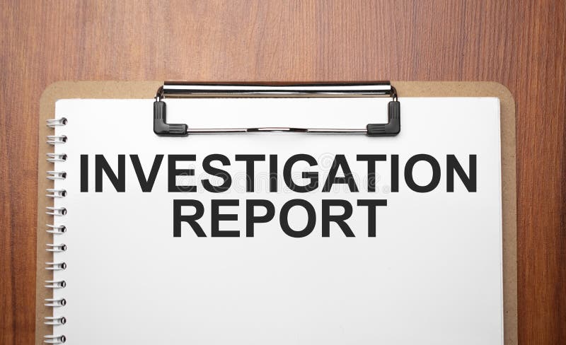 Investigation Report on a Table. Stock Image - Image of binder, search ...
