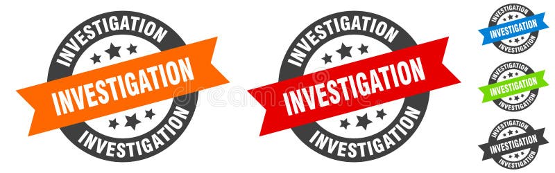 Investigation sticker. stock vector. Illustration of white - 197152047