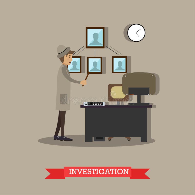 Investigation Vector Illustration in Flat Stile Stock Vector ...
