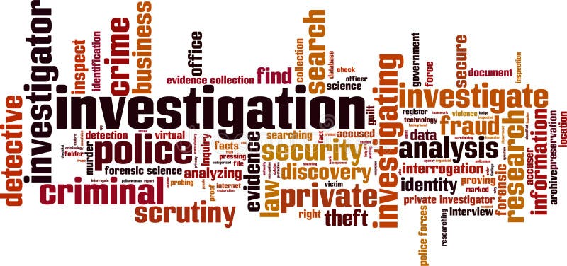 Investigation Word Cloud Stock Vector Illustration Of Investigation