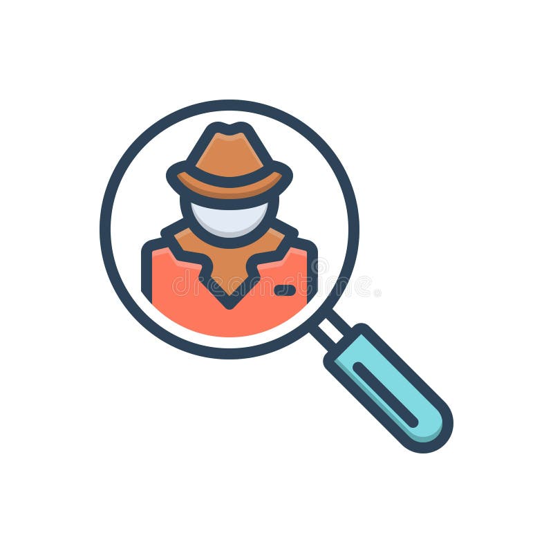 Color Illustration Icon for Investigators, Detective and Search Stock ...