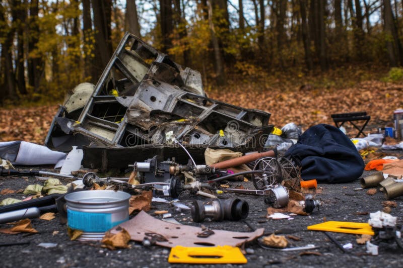 Investigators Tools and Equipment at Crash Site Stock Illustration ...
