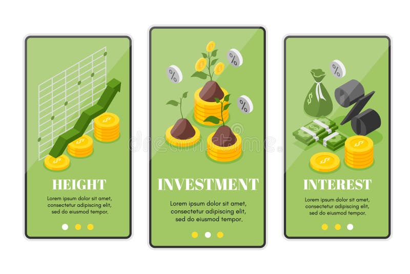 Investment app design stock illustration. Illustration of invest ...