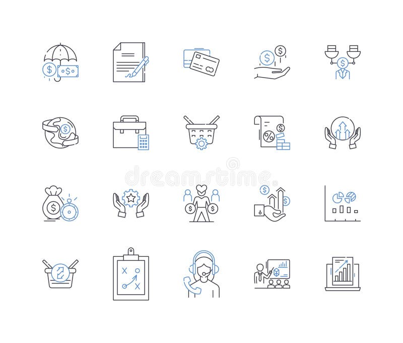 Investment Assessment Line Icons Collection. Valuation, Risk, Return ...