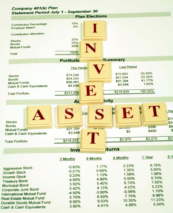 Investment Assets in Retirement Plan Stock Image - Image of asset ...