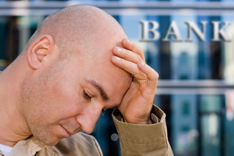 Grief. Man in Thoughts. Recession Concept Stock Photo - Image of dark ...