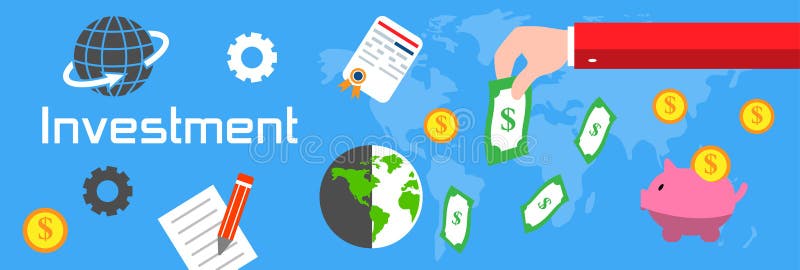 Investment Banner in Flat Style. Vector Illustration. Vector Symbols ...
