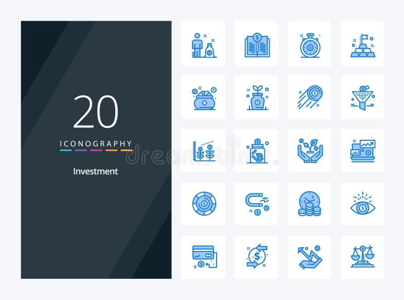 20 Investment Blue Color Icon for Presentation Stock Vector ...