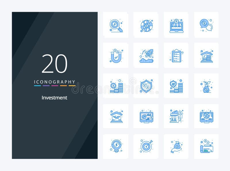 20 Investment Blue Color Icon for Presentation Stock Vector ...