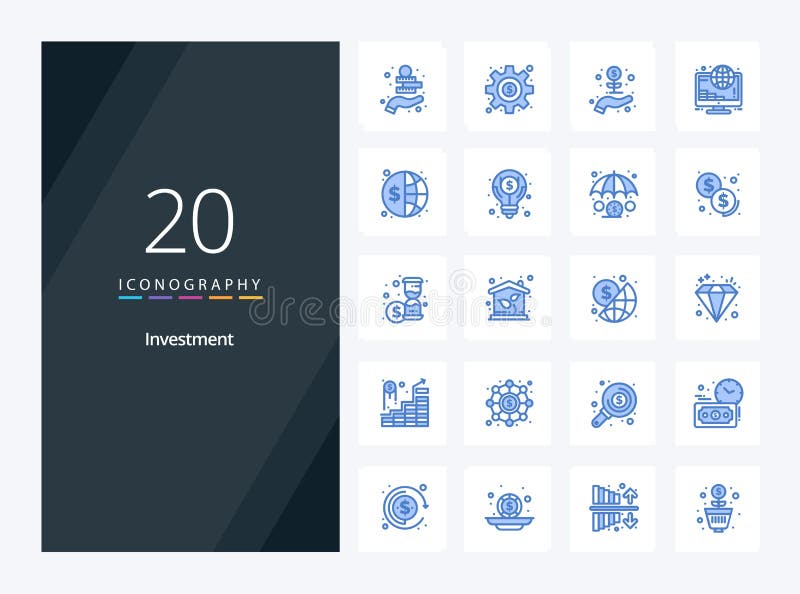 20 Investment Blue Color Icon for Presentation Stock Illustration ...