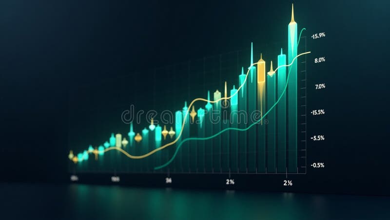 Investment Chart Interface Displaying Stock Market Growth with Dynamic ...
