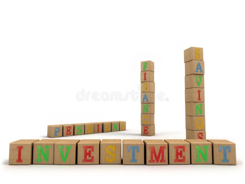 Investment Concept - Child S Play Building Blocks Stock Illustration ...