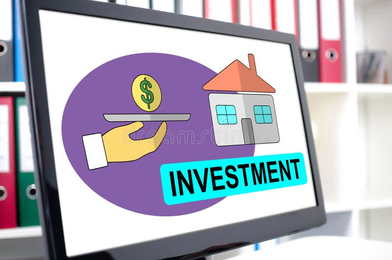 Investment Concept on a Computer Screen Stock Image - Image of screen ...