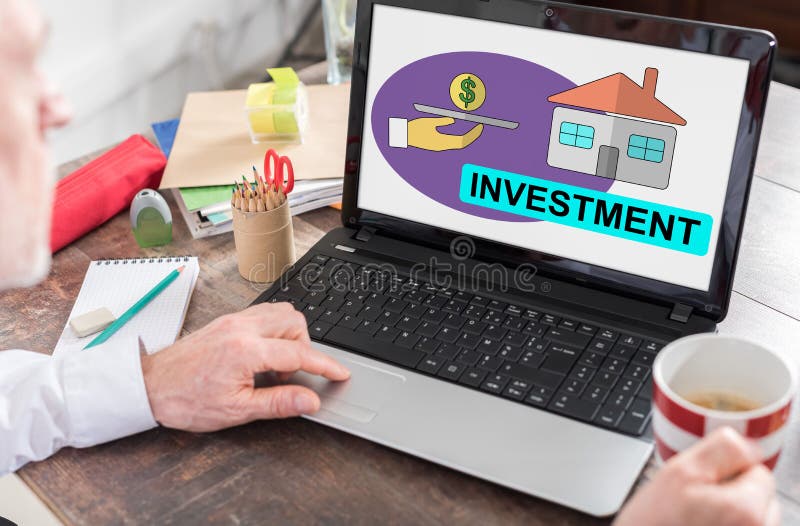Investment Concept on a Laptop Screen Stock Image - Image of money ...