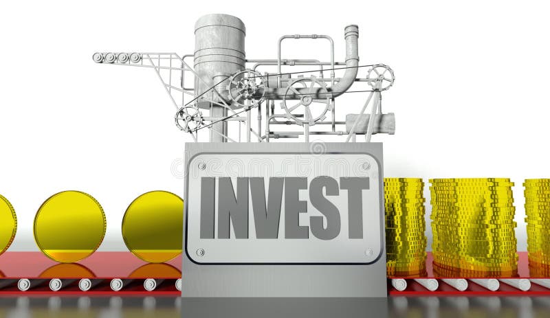 Investment Concept with Money Machine Stock Illustration - Illustration ...
