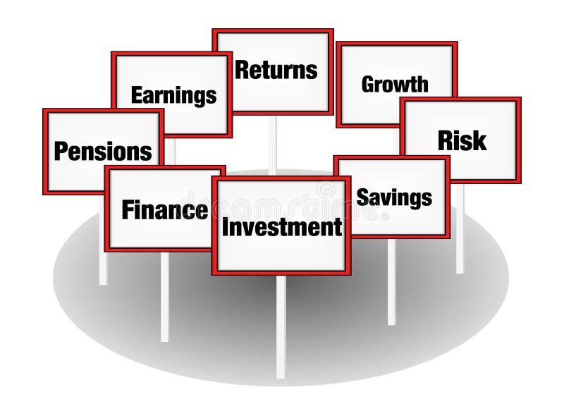 Investment concept signs stock illustration. Illustration of financial ...